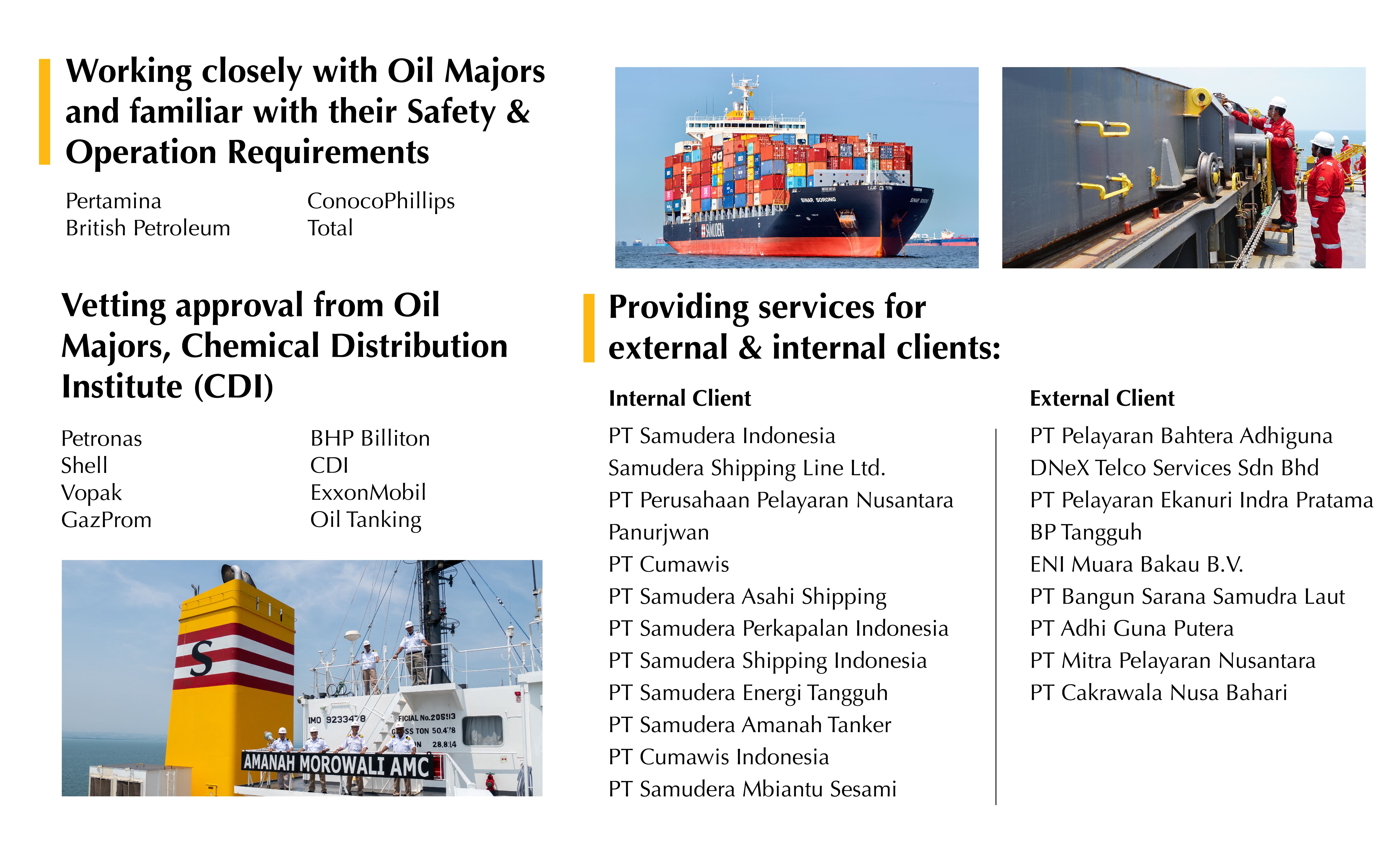 Samudera Indonesia Ship Management - Customers and Clients